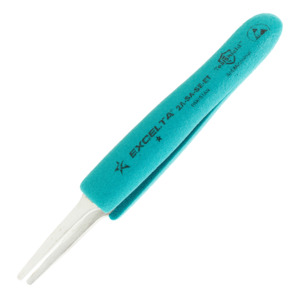 Excelta 2A-SA-SE-ET Tweezers, 1-Star, Straight, Tapered Flat Point ...