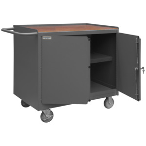 Durham Mfg 3113-TH-95 Mobile Bench Cabinet, Hard Board Top, Steel, Gray ...