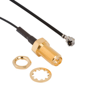 Amphenol RF 336314-12-0250 RF Micro-Cable, AMC Rt Angle Plug to RP-SMA ...