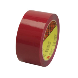 TestEquity: 3M 7010290434 Scotch Box Sealing Tape 371, Red, 48 mm x 1500 m