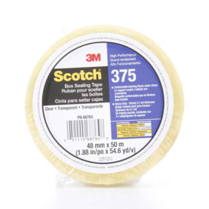 3M 7010295456 Scotch Box Sealing Tape 375, Clear, 48 mmx50 m | JensenTools