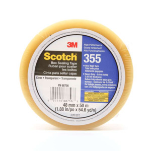 TestEquity: 3M 7010302430 Scotch Box Sealing Tape 355, Clear, 48 mm x 50 m
