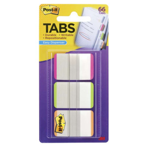 3M 7010369242 Post-it Durable Tabs 686L-PGO, 1" x 1.5" (25,4 mm x 38,1 ...