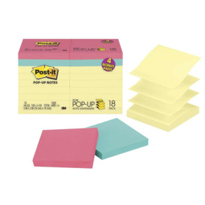 3M 7100097993 Post-it Pop-up Notes R330-14-4B, 3 in x 3 in (76 mm x 76 ...