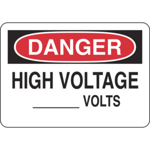 TestEquity: Brady 43129 High Voltage -Volts Sign - DANGER, Black and ...