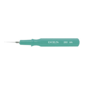 Excelta 260AA Mini Spatula- 2.5" Plastic Teal Handle .005" Tip ...