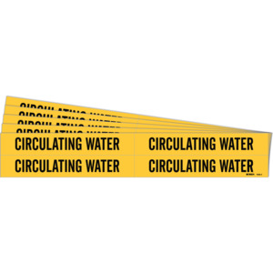 Brady 172776 CIRCULATING WATER Pipe Marker Style 4 Black on Yellow 4 ...