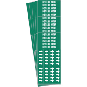 TestEquity: Brady 172371 DISTILLED WATER Pipe Marker Style 3C with ...