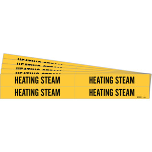 Brady 172245 HEATING STEAM Pipe Marker Style 4 Black on Yellow 4 per ...