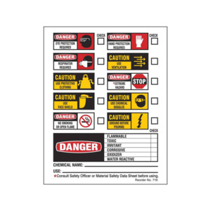 Brady 716LS Labels, Chemical Safety Check, Paper, English, Multicolor ...
