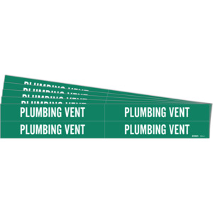 Brady 171203 PLUMBING VENT Pipe Marker Style 4 White on Green 4 per ...