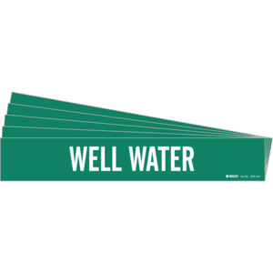 TestEquity: Brady 172458 WELL WATER Pipe Marker Style 1HV White on ...