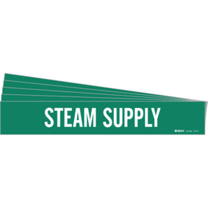 Brady 172235 STEAM SUPPLY Pipe Marker Style 1 White on Green 1 per Card ...