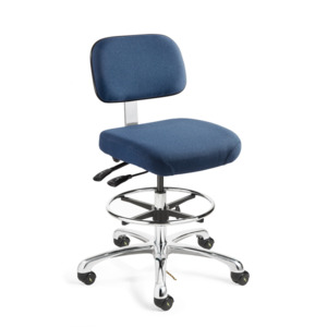 Bevco 8551-NVY-CARD5S ESD Chair, Upholstered, 22.5"-32.5", Doral Series ...