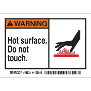 TestEquity: Brady 86828 Warning Hot Surface Do Not Touch Labels, 5 per ...