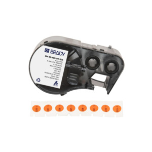 Brady M4-82-499-OR-BK Nylon Labels, for BMP41 & M5 Printers, 0.375" Dia ...