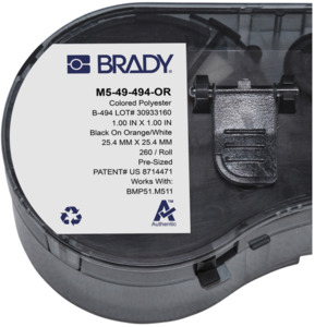 TestEquity: Brady M5-49-494-OR Polyester Labels, for M5 Printers, 1" H ...